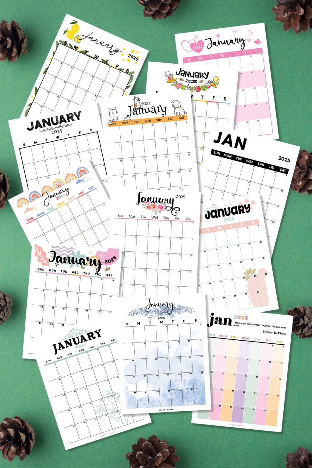 January 2025 Calendar Templates - 14 Free Printables - Savor + Savvy