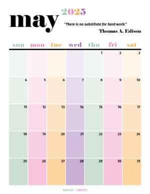 May 2025 Calendar Templates - 14 Free Printables - Savor + Savvy