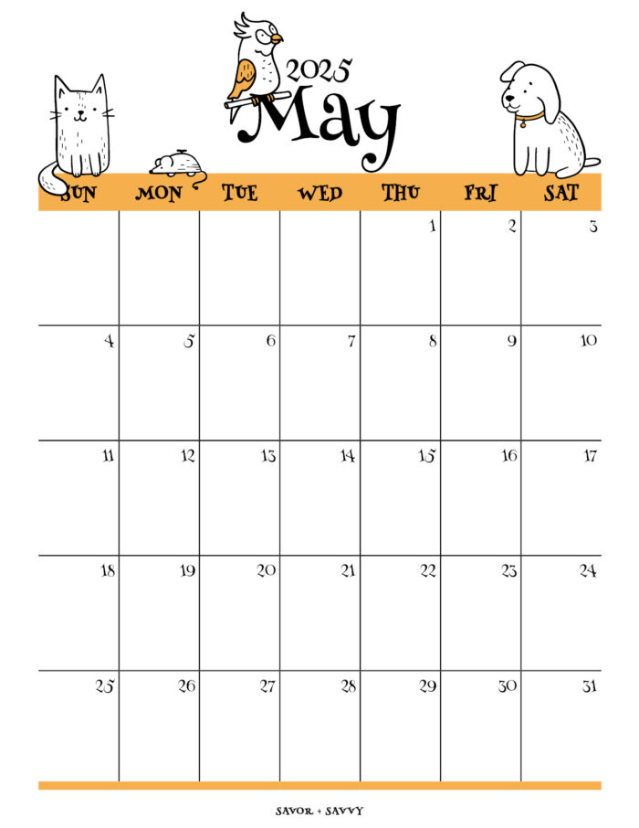 May 2025 Calendar Templates - 14 Free Printables - Savor + Savvy