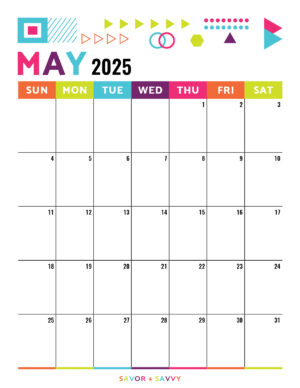May 2025 Calendar Templates - 14 Free Printables - Savor + Savvy