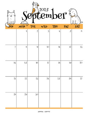 September 2025 Calendar Templates – 14 Free Printables - Savor + Savvy