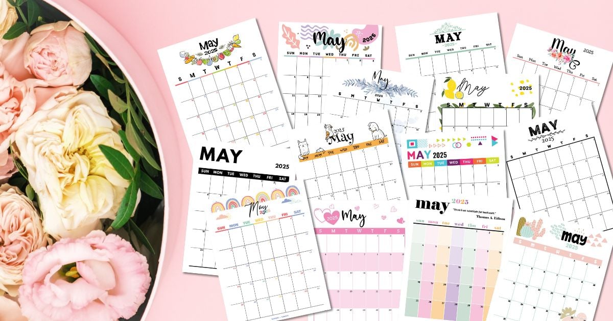 May 2025 Calendar Templates - 14 Free Printables - Savor + Savvy