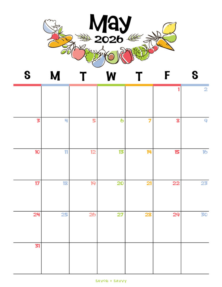 May 2026 Calendar Templates - 14 Free Printables - Savor + Savvy