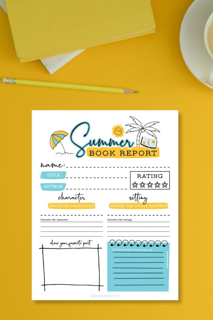 Free Printable Summer Book Report - Savor + Savvy