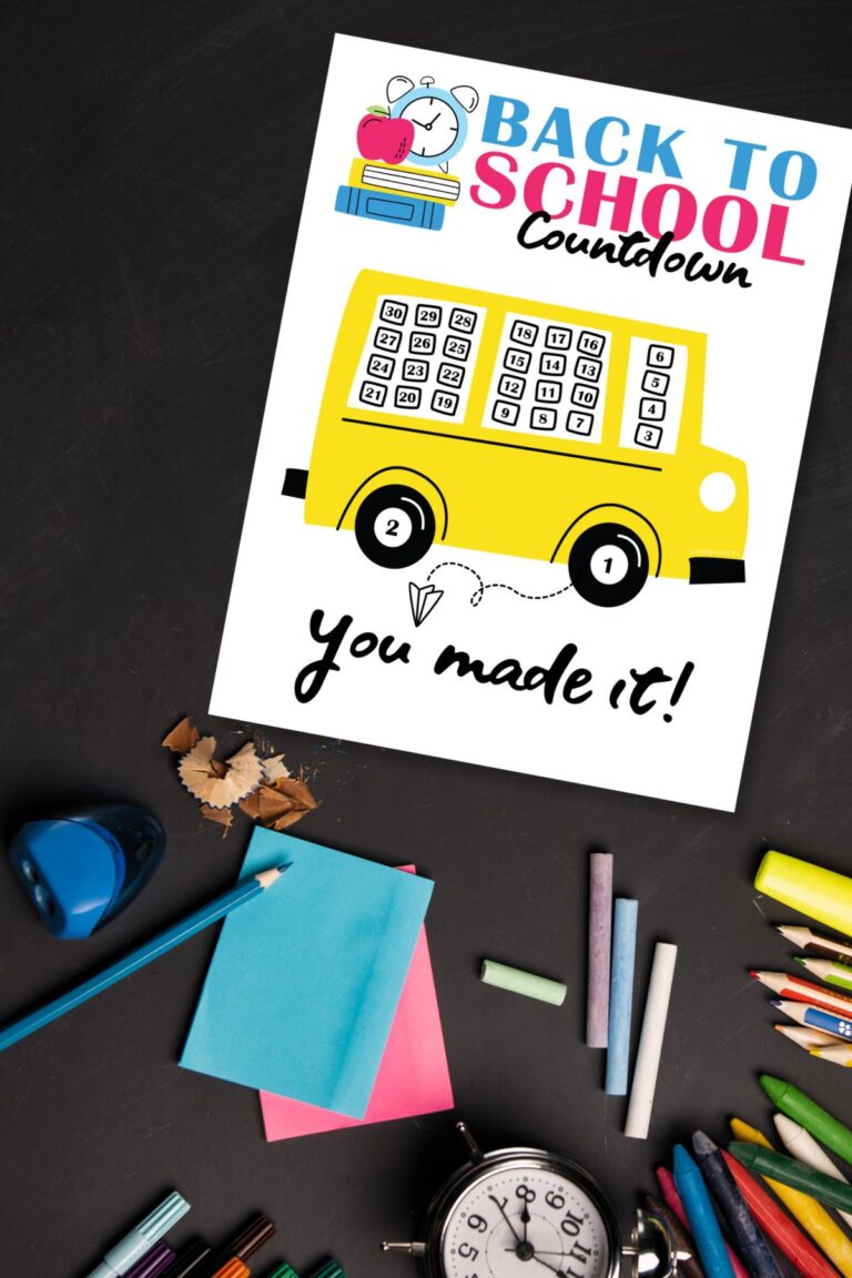 Free Printable Back To School Countdown - Savor + Savvy
