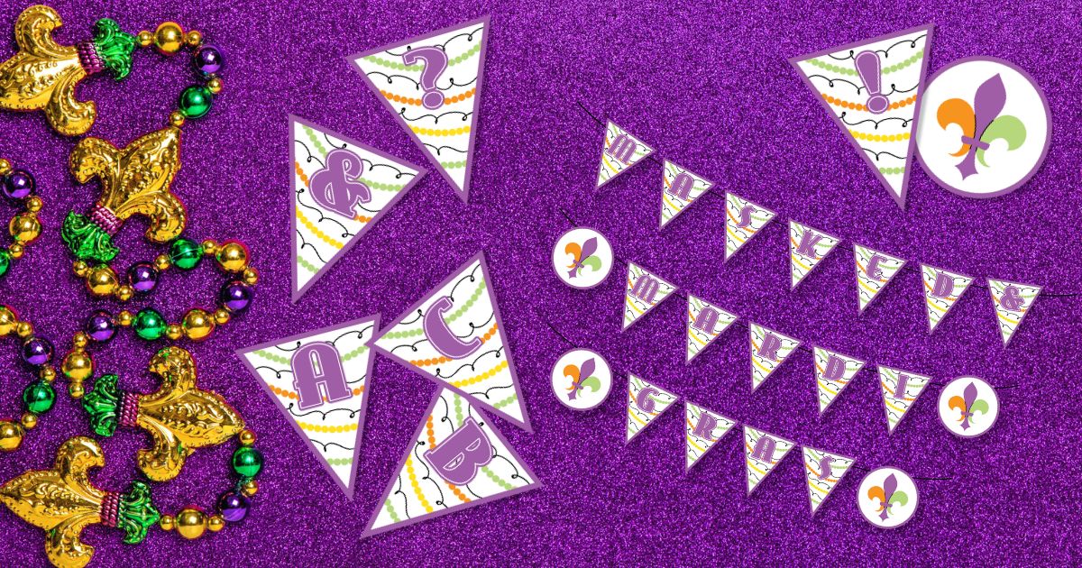 Free Printable Mardi Gras Banner - Savor + Savvy