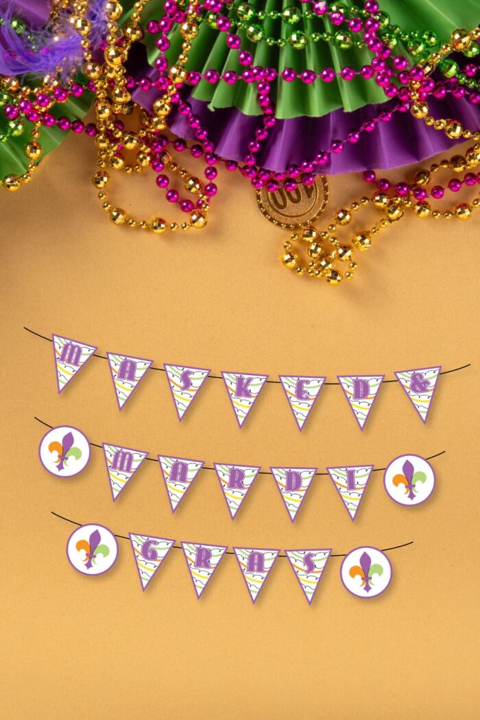 Free Printable Mardi Gras Banner - Savor + Savvy